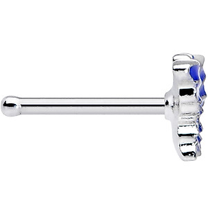 Body Candy Womens 20G Steel Nose Ring Blue Butterfly Nose Stud Nose Bone Body Piercing Jewelry 1/4"