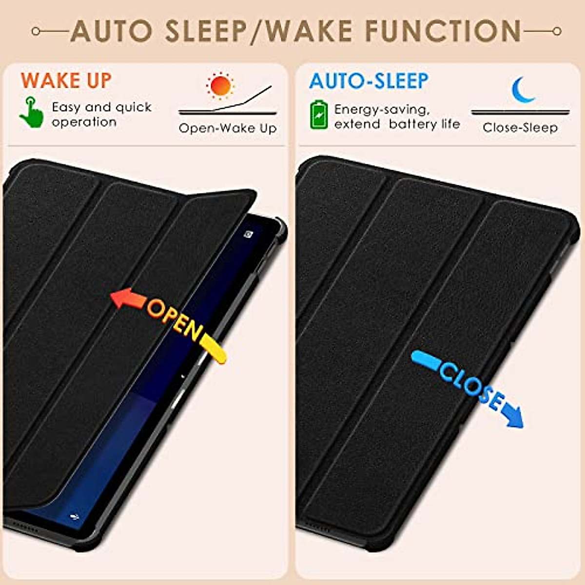 Smart Slim Case for Lenovo Tab P11 2020 (TB-J606F) & Tab P11 Plus 2021 (TB-J616F/J607F) ,【Auto Sleep/Wake】Ultra Thin Folio Leather Protective Book Cover Hard Back Shell+Tri-fold Magnetic Stand/Closure