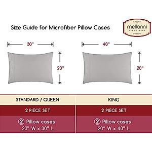 Mellanni Pillow Cases - Luxury, Extra Soft, Cooling Pillow Covers - 2 PC Iconic Collection Pillowcases - Envelope Closure (King 20" x 40", Gold)