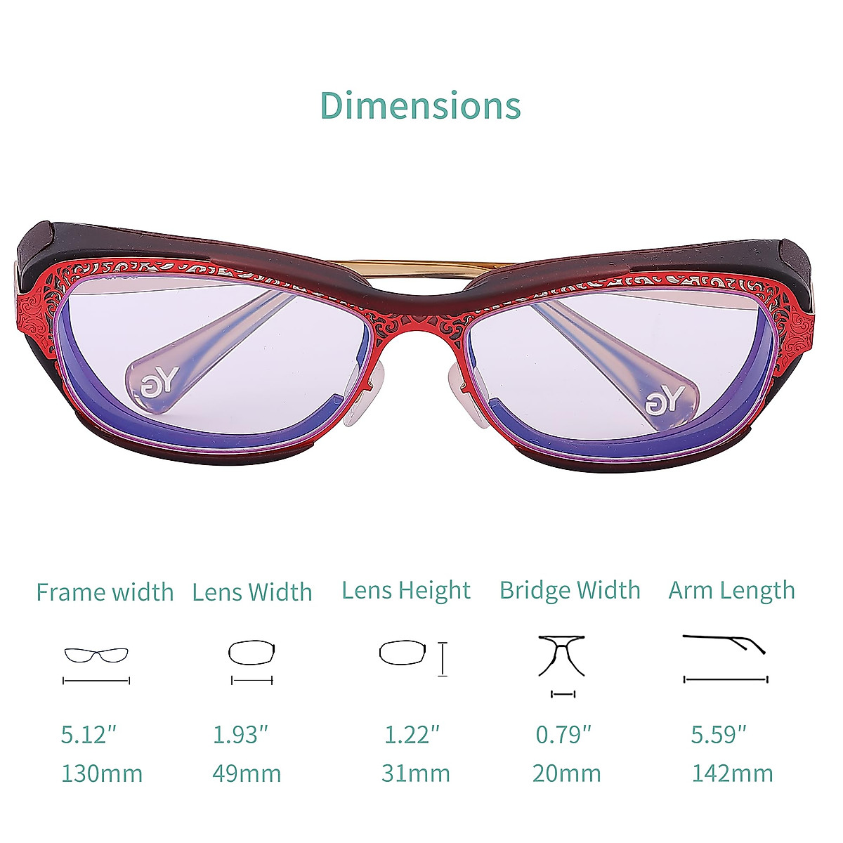 Yourga Moisture Chamber Glasses for Dry Eyes, Blue Light Blocking, Moisture Chamber Goggles with Stainless Steel Frame, Anti-Pollen, Aviod Allergens, Indoor or Outdoor for Men/Women(Red)