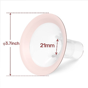 NCVI Replacement Flanges 21mm Compatible with 8780/8782/8100/8102/8122/8116/8128/8129, Breast Pump Accessories, BPA Free, 2 PCS (21mm Flange)