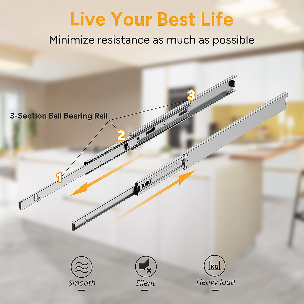 ROOMTEC Pull Out Cabinet Organizer(14"W x 21"D),Heavy Duty Slide Out Shelves,Pull out Drawers for Kitchen Cabinet,Base Cabinet Organization for Home, Kitchen, Bathroom