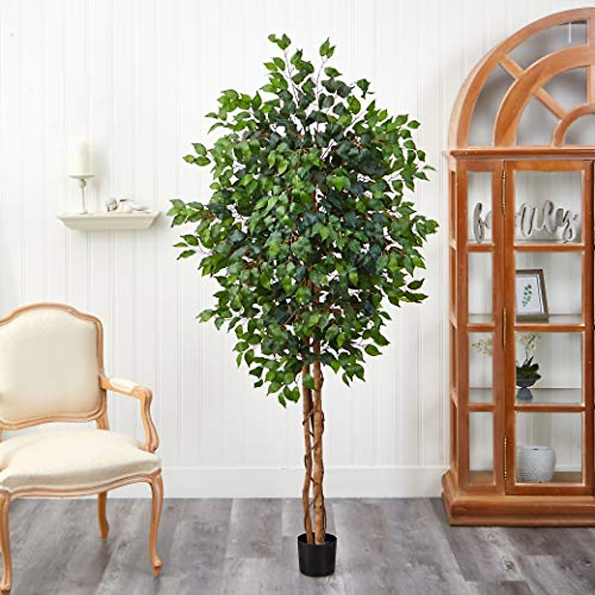 Nearly Natural 6ft. Ficus Artificial Trees, 72in, Green