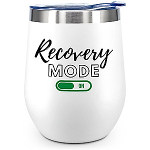 Personalized Recovery Mode On,After Surgery Gifts for Women,Get Well Soon Blessing Gifts,Motivational Idea for Patient,12 Oz Insulated Stainless Steel Travel Mug(White) (Pack of 1)