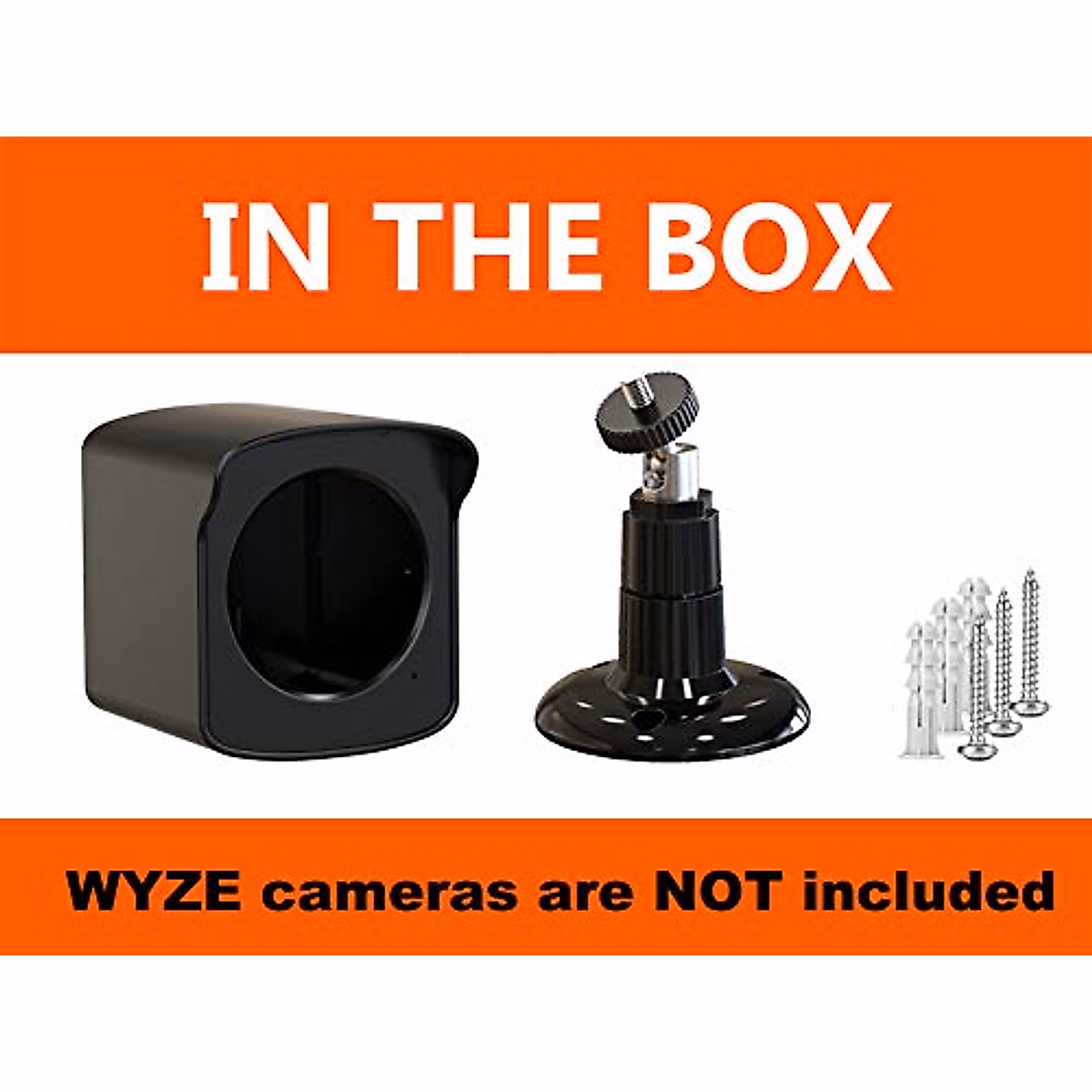 PEF Mount for Wyze Cam Outdoor, Weatherproof Protective Cover and 360 Degree Adjustable Wall Mount for Wyze Camera Outdoor Indoor Wire-Free Smart Home Camera System (Black, 1 Pack)
