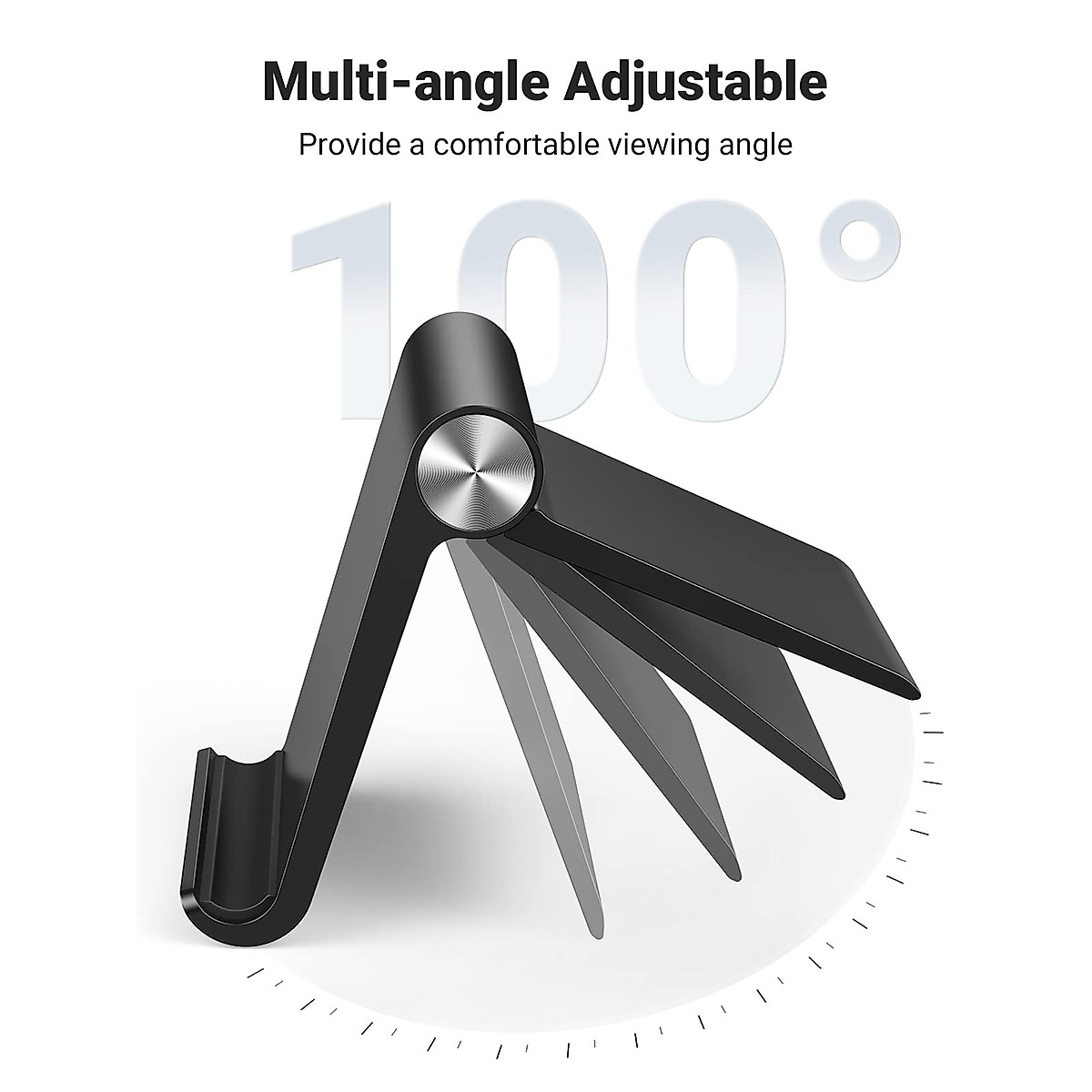 UGREEN Tablet Stand Holder for Desk 2 Pack Stand Compatible for iPad 10.2 iPad Pro 11 Inch iPad 9.7 iPad Mini 6 5 4 3, Desktop Portable Phone Stand Adjustable Home Office Accessories, Black and White