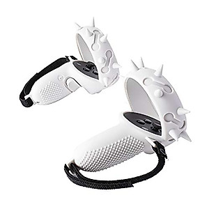 MOJOXR Silicone Grip Cover Compatible with Quest 2 Touch Controller Grips, Touch Controller Grip Accessories, Touch Controller Grip Sleeve, Enhanced VR Game Experience (Rivet-White)