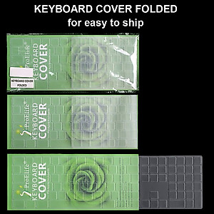 ProElife Silicone Full Size Ultra Thin Keyboard Cover Skin for Apple iMac Keyboard Numeric Keypad Wired USB MB110LL/B-A1243 (NOT FIT Magic Keyboard, Item Folded in Packaging) (Black)
