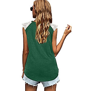 OFEEFAN Tunic Tank Tops for Women to Wear with Leggings Womens Tank Tops Loose Fit Green XL