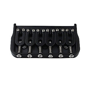 Guyker 6 String Guitar Fixed Bridge – Metal Hardtail Bridges Replacement Part for Electric Guitar (Black)