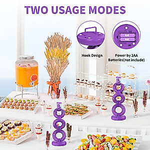 Fly Fan for Tables Fly Fan for Food Keep Flies Away Fly Repellent Fans Outdoor Patio Fly Traps for Outdoor Bug Fans with Holographic Blades (Purple, 3Packs)