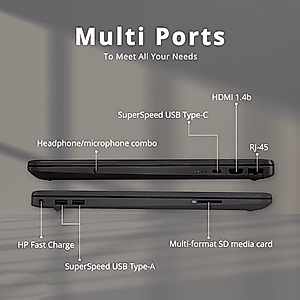 HP 15.6” HD Student Laptop, Intel Pentium Silver N5030, 32GB RAM, 1TB PCIe SSD, Intel UHD Graphics, HD Webcam, Numpad, Wi-Fi 5, Bluetooth, Windows 11, Black, 32GB USB Card