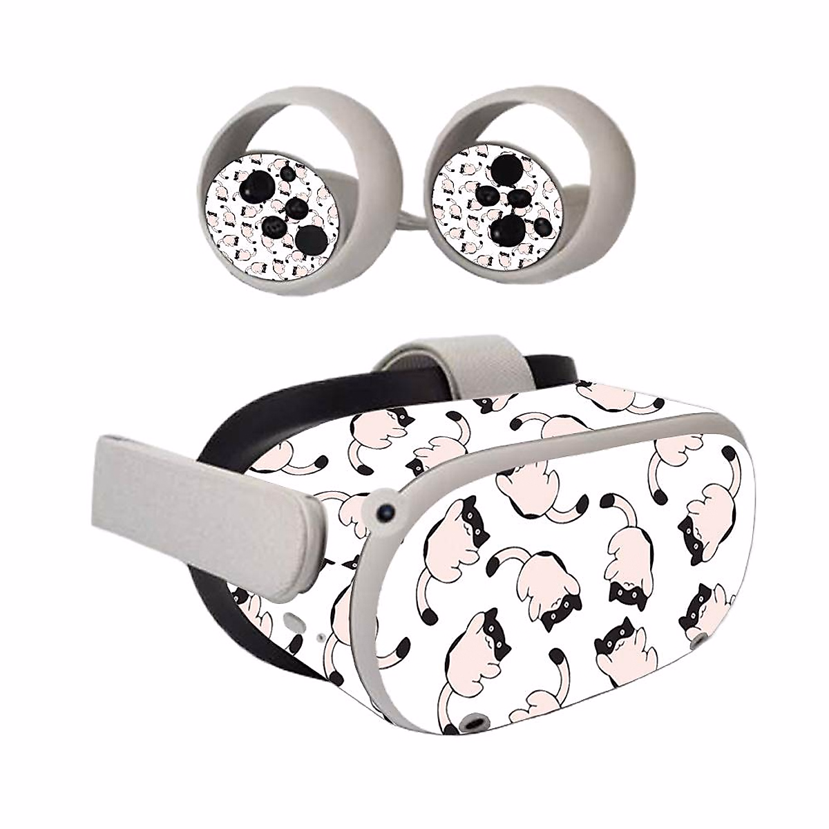 MightySkins Skin Compatible with Oculus Quest 2 - Raining Cats | Protective, Durable, and Unique Vinyl Decal wrap Cover | Easy to Apply, Remove, and Change Styles | Made in The USA, OCQU2-Raining Cats