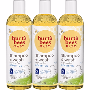 Burt's Bees Baby Shampoo & Wash, Fragrance Free & Tear Free Baby Soap - 12 Ounce Bottle