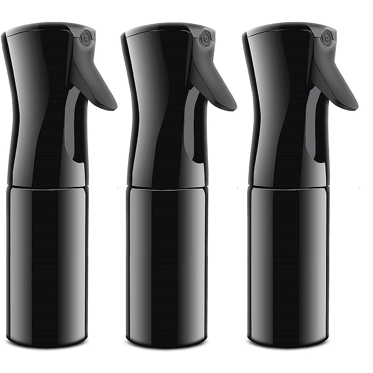 Hair Spray Misting Bottle - Ultra Fine Continuous Mist Sprayer For Hairstyling, Cleaning, Plants & Skin Care - By Beautify Beauties - Black (5 Ounce 3 Pack)