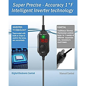 AquaMiracle Adjustable 50W Aquarium Heater Submersible Fish Tank Heater Super Short Aquarium Heater with LED Digital Display Thermostat, for Tanks 5-10 Gallons