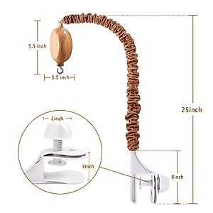 Crib Mobile Arm with Music Box - 25 Inch Universal Mobile Arm for Crib - 35 Lullabies, Volume Control, Mobile Hanger for Crib with Washable Arm Cover - Crib Toys Attachments (Imitation Wood Color)