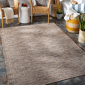 Mark&Day Outdoor Rugs, 5x7 Castricum Traditional Indoor/Outdoor Taupe Area Rug, Non Shedding Brown Cream Carpet for Patio, Porch, Deck, Bedroom, Living Room or Kitchen (5'1" x 7')