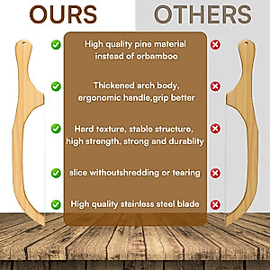 LOVLLE Bread Knife for Homemade Bread- Wooden Bread Bow Knifes sourdough Serrated Cutter Used for slicing bread include a dough whisk, scoring knife for bread baking