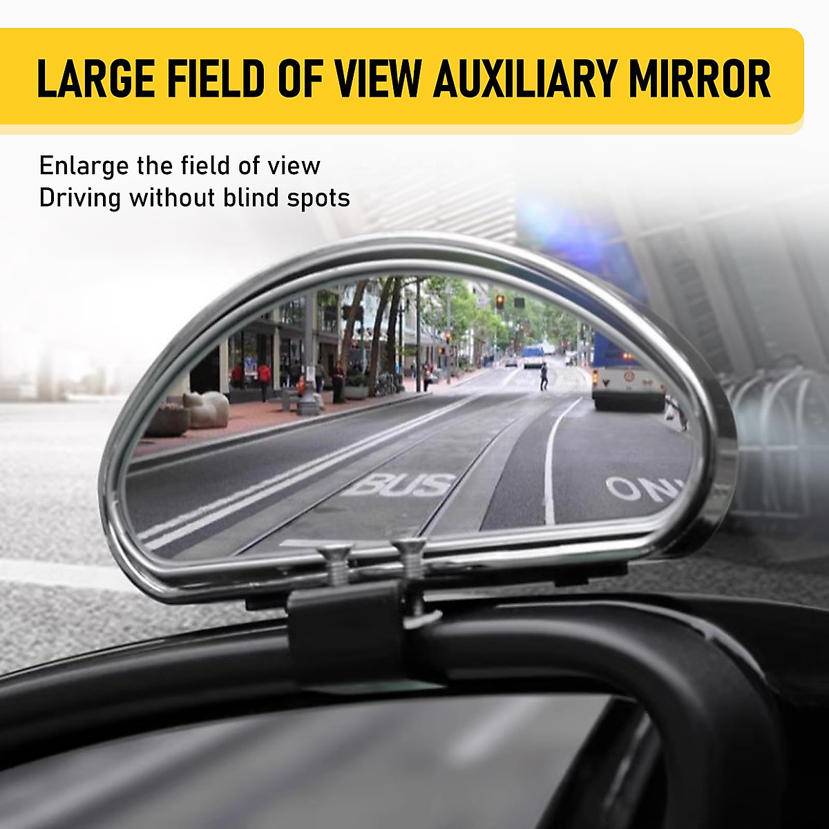gunhunt 2 PCS Car Blind Spot Mirrors, Universal Wide Angle Mirror, Blindspot Convex Side Eye Mirrors, Car Auxiliary Mirrors, Automotive Body Parts Exterior (Black)