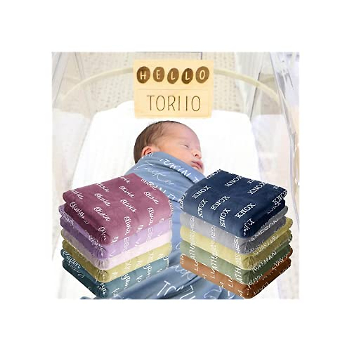 PUBSOOUP Personalized Baby Blankets, Baby Blankets for Girls and Boys with Name Flannel Plush Baby Customized Blanket Personalized Gifts for Kids(40"x30"inch)