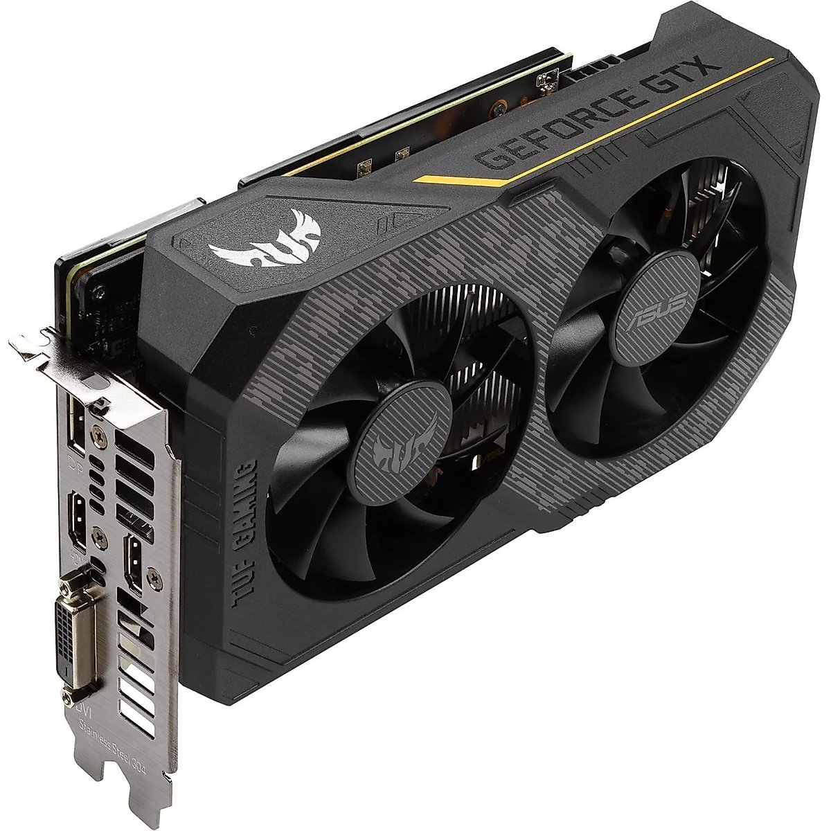 ASUS TUF Gaming NVIDIA GeForce GTX 1660 Ti EVO TOP Edition Graphics Card (PCIe 3.0, 6GB GDDR6, 14Gbps Memory Speed, HDMI 2.0b, DisplayPort 1.4, Space-grade Lubricant, Compact Design, GPU Tweak II)