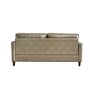 FIQHOME 74.8, Modern Mid-Century Vegan Leather, 3-Seat Sofas & Couches, for Living Room Apartment Office(Khaki)