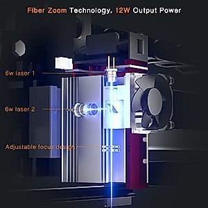 NEJE A40640Ⅱ Laser Module, 10W+ Output Power, FAC Tech - 2 x Beam, Built in High Pressure Air Assist, Come with Metal Nozzle, Compatible with Laser Engraver and Cutter