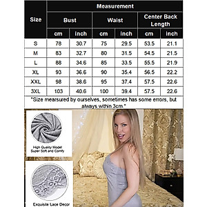 Avidlove Women's Sleepwear Sexy Lingerie for Women V Neck Nightwear Full Slips Lingerie Chemise Dress Sexy Chemise Nightgown Modal Sleepwear Lace Babydoll (Light Grey, M)
