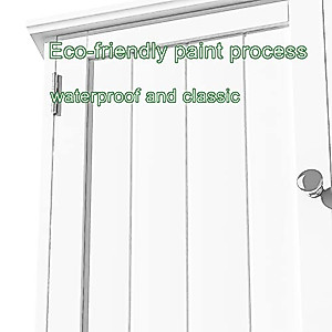 ChooChoo Bathroom Cabinet Wall Mounted 2-Door with 3 Open Shelves, Wooden Medicine Cabinets with Adjustable Shelf, Space Saver Storage Cabinets Over The Toilet for Bathroom&Living Room, White