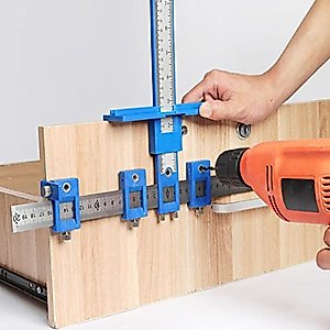 RZJZGZ Cabinet Hardware Jig Wood Drilling Dowelling Guide Punch Locator Drill Guide Cabinet Template Tool for Handles and Pulls