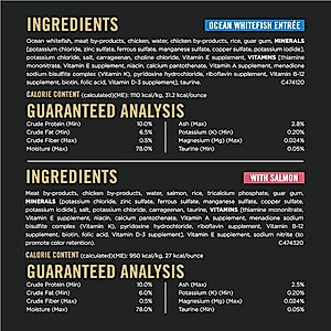 Purina Pro Plan Urinary Tract Health Pate Cat Food Variety Pack, Ocean Whitefish And With Salmon Entrees - (Pack of 24) 3 oz. Cans