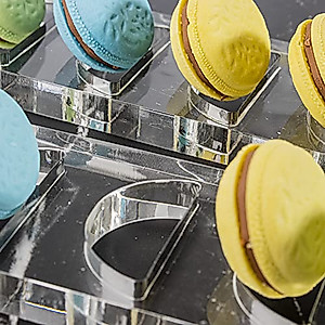 2 Pcs Clear Acrylic Macaron Cake Stand Pick Cookies Display Tray Cake Stand Dessert Display Stand for Wedding Baby Shower Birthday Party Candy Decorative(Capacity:6 & 10)