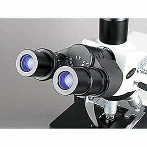 AmScope T690C-8M Digital Trinocular Compound Microscope, 40X-2500X Magnification, WH10x and WH25x Super-Widefield Eyepieces, Infinity Objectives, Brightfield, Kohler Condenser, Double-Layer Mechanical Stage, Includes 8MP Camera with Reduction Lens and Sof