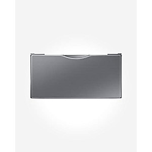 SAMSUNG 27-Inch Washer Dryer Pedestal Stand w/ Pull Out Laundry Storage Drawer, Stainless Steel, WE402NP/A3, Platinum