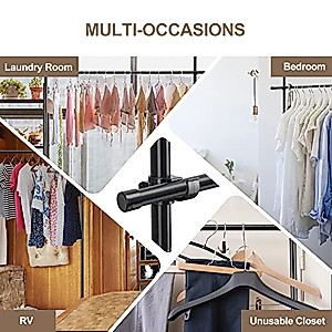 Closet Organizer Clothes Rack, Heavy Duty 2-Tier Adjustable Free Standing Laundry Drying Garment Rack, Floor to Ceiling Clothing Hanger Tension Rod Closet System Wardrobe Storage Matt Black