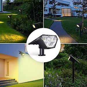 NFESOLAR 2-in-1 Solar Lights Outdoor Garden (1 Pack), 38 LEDs IP65 Waterproof Solar Motion Spotlights Outdoor Decorative for Patio, Yard, Garden, Garage, Pathway, Warm White