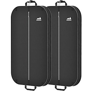 Myee 42" Heavy Duty Garment Bags for Travel Hanging Clothes Suit Bag for Closet Storage, 4" Gussetes with Pocket and Handles, Protector for Coat, Dress, Jacket, Shirts, 2 Packs