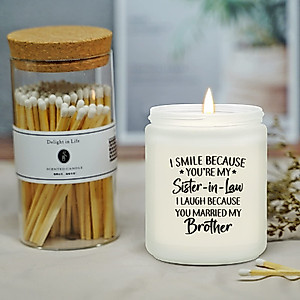Maybeone Sister in Law Christmas Gifts - Birthday Valentines Day Mothers Day Wedding Gifts for Sister in Law - Scented Candle Gifts for Future Sister in Law
