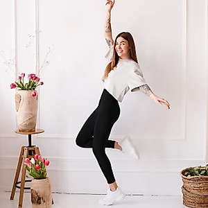 Stanpetix Leggings for Women - High Waisted Workout Leggings Women's Leggings Running (Black,Full Length,L-XL)