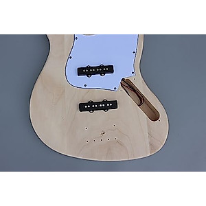 WUQIMUSC Unfinised electric Bass Guitar Kits 20 fret 34 inch Basswood body maple neck for diy