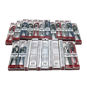 (50-Packs) Unicorn's Supreme USB Cables Compatible with iPhone Plug Charging Cable + Sync (3.3ft/1m) Nylon Braided Wholesale Bulk Lot