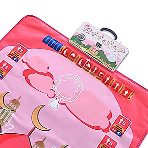 jiaohaowei Children Prayer Rug Muslim,Islamic Prayer mat,Rugs Area,Electronic Muslim Prayer Rug Islamic Turkish Rugs for Kids, Great Ramadan Gifts