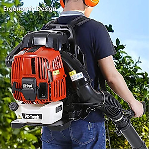 PX-Trunk Gas Leaf Blower Gas Powered Blower 76cc 4 Cycle Engine Backpack Blower Powerful 700 CFM Commercial Blower for Lawn Garden Blowing Leaves Snow Debris and Dust
