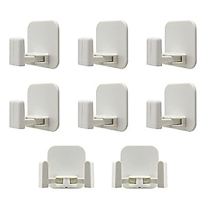 Modixun 8pcs Double Wall Hooks, Openable and Closeable, Self-Adhesive Double Prong Hooks, Double Robe Towel Hooks, Dual Hooks for Coat, Bag, Hat, Scarf, Jacket, Key, White