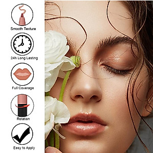 Rosarden Matte Nude Lip Liner - Cream Lip Liner Pencil - Retractable Lip Liner with Built-in-Sharpener - Waterproof Long Wear Smudge Proof Lip Liner - High Pigmented LipLiner Pencil for Women