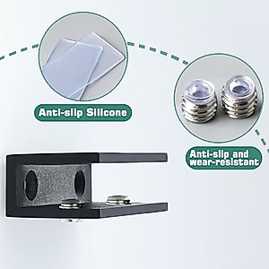 Alise Glass Shelf Brackets 2Pcs, Adjustable Shower Glass Clamps, Heavy Duty Clamp Holder, SUS304 Stainless Steel Brackets for 8-12mm Wood/Glass Shelves and Wall-to-Glass Connection, Matte Black