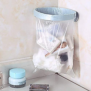 Foldable Kitchen Sink Trash Rack Strong Sucker Garbage Bag Holder Kitchen Trash Bracket Plastic Sink Clip-on Storage Rack, Random Color (Ellipse)