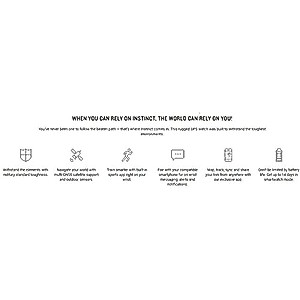 Garmin 010-N2064-00 Instinct, Rugged Outdoor Watch with GPS, Features GLONASS and Galileo, Heart Rate Monitoring and 3-axis Compass, 1.27-inch, Graphite (Renewed)