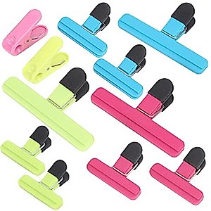 11 Pack Chip Bag Clips, Food Bag Clips Plastic Sealing Clips with Good Grips, Assorted Sizes Heavy Duty Bag Clips for Food Kitchen Bags